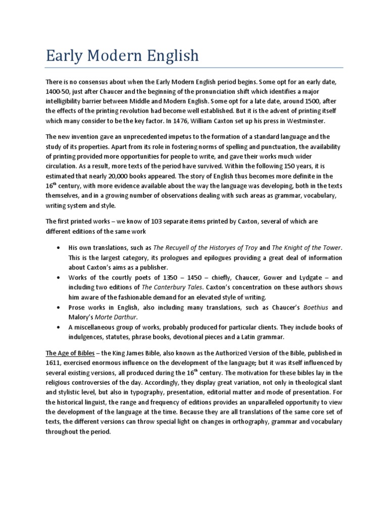 Early Modern English | PDF | Thou | English Language