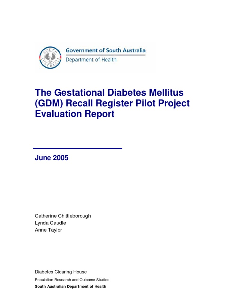 The Gestational Diabetes Mellitus (GDM) Recall Register Pilot Pro | PDF ...