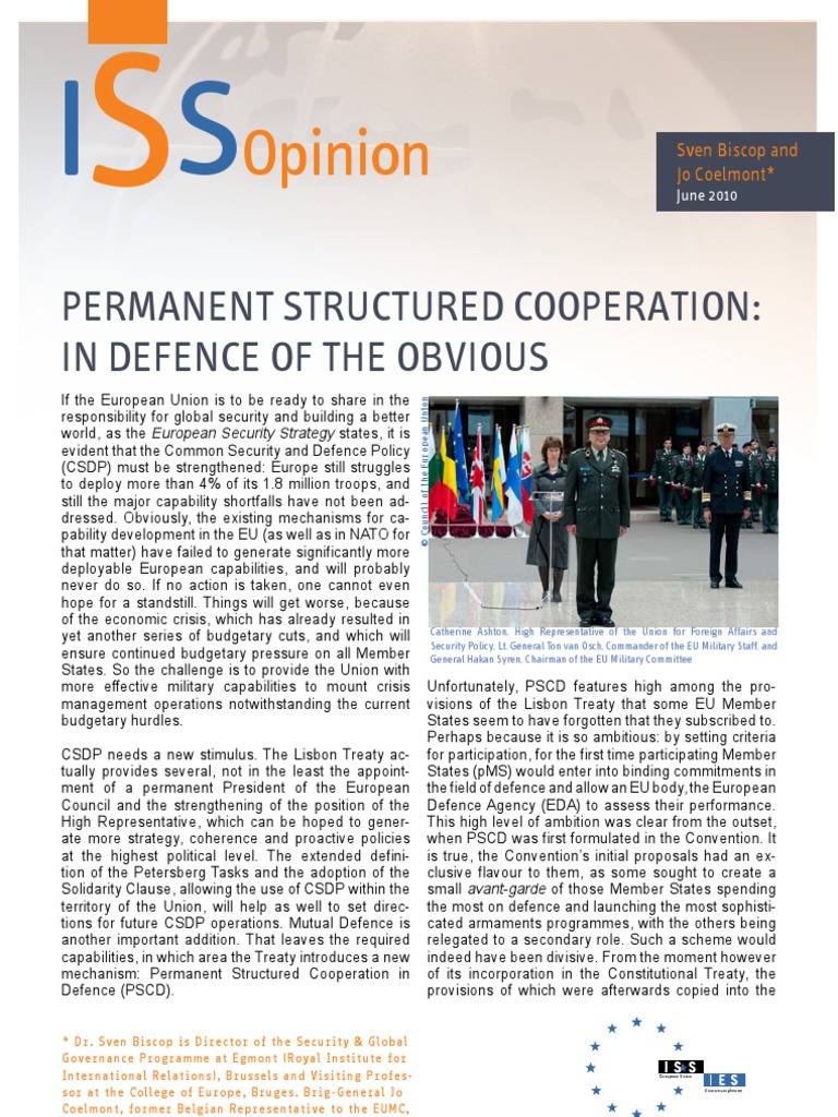 Permanent Structured Cooperation | PDF | European Union | International ...
