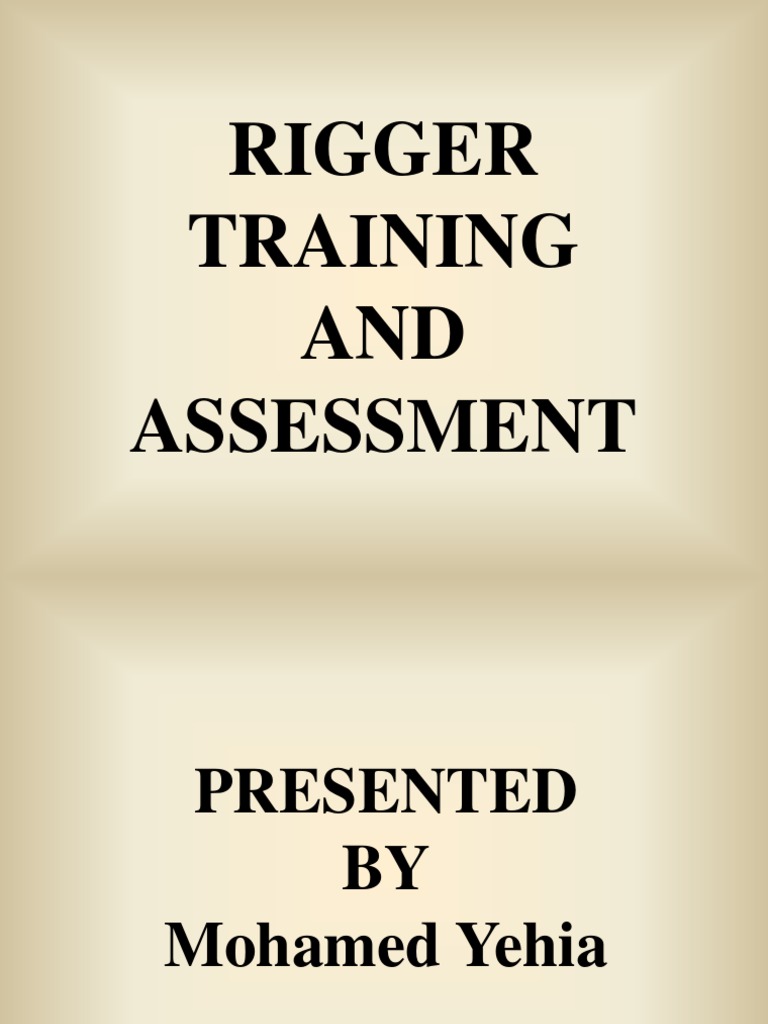 Rigger Training and Assessment | PDF | Occupational Safety And Health ...