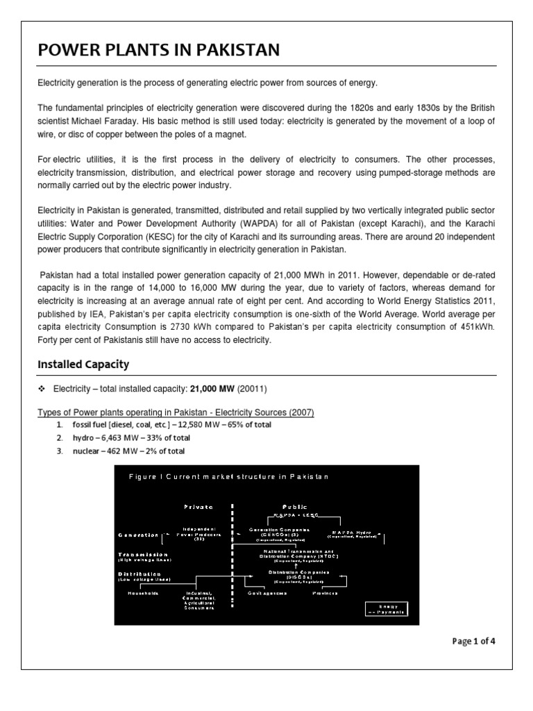 Power Plants in Pakistan | Download Free PDF | Electricity Generation ...