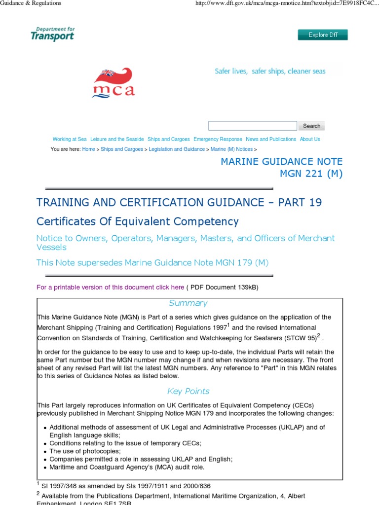 Guidance & Regulations | PDF | Sea Captain | Sailor