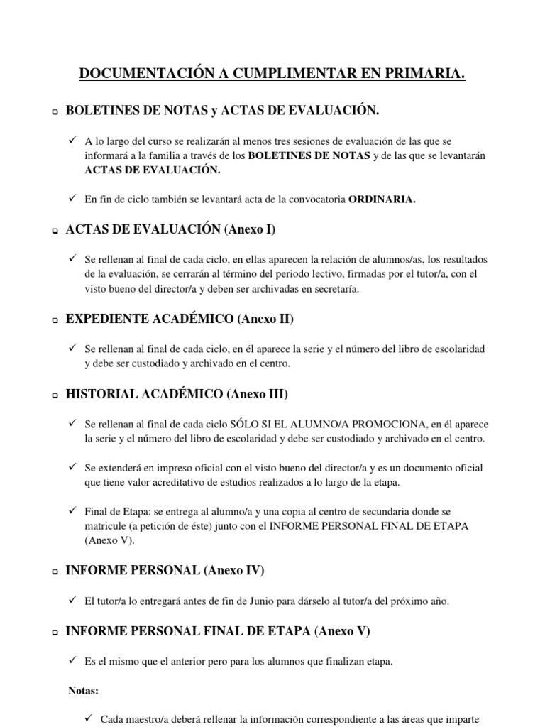 Documentación Final de Primaria 2023 | PDF | Educación primaria ...