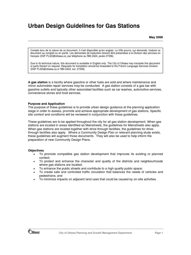 Urban Design Guidelines for Gas Stations | PDF