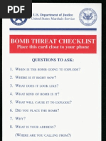 Bomb Threat Checklist | PDF