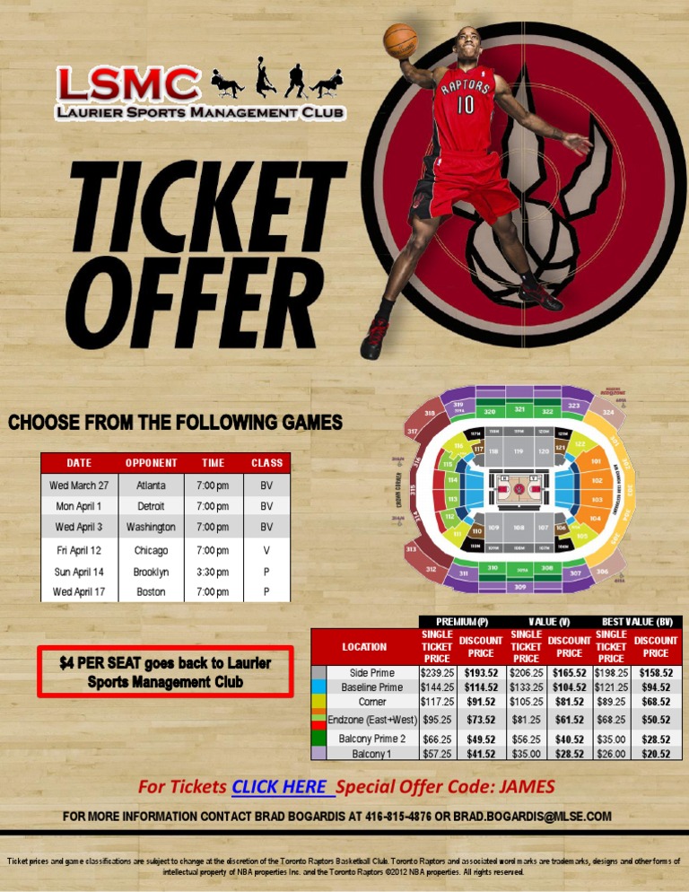 Raptors Tickets | PDF | Cooking, Food & Wine | Home & Garden