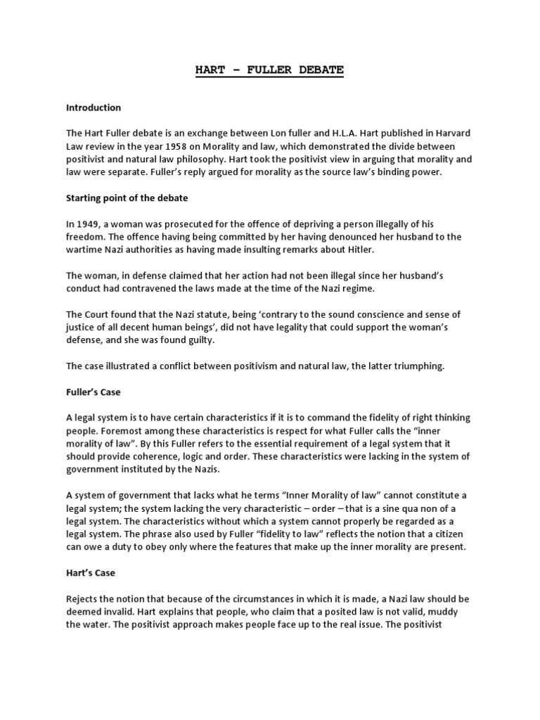 Hart Fuller Debate | PDF | Positivism | Virtue