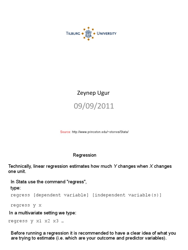 Regression With Stata Pdf Dependent And Independent Variables Regression Analysis