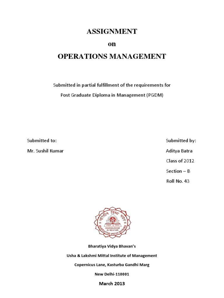 Om Assignment | PDF | Amazon.Com | Operations Management
