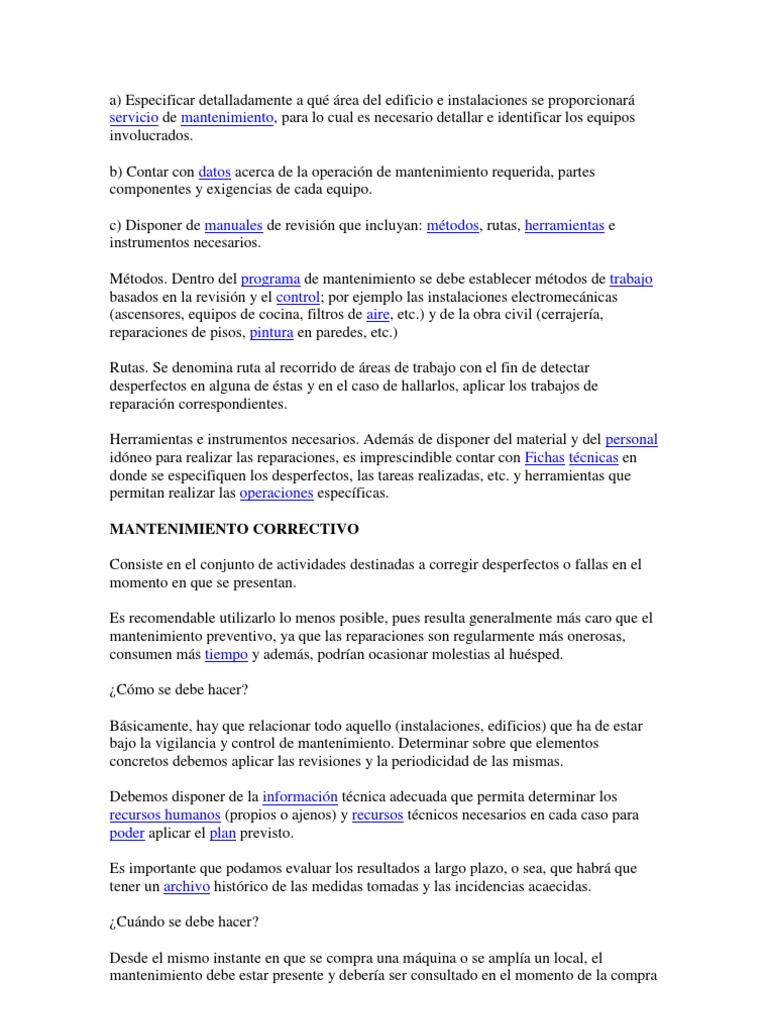 Mantenimiento de Obras Civiles 2 | PDF | Residuos | Hotel