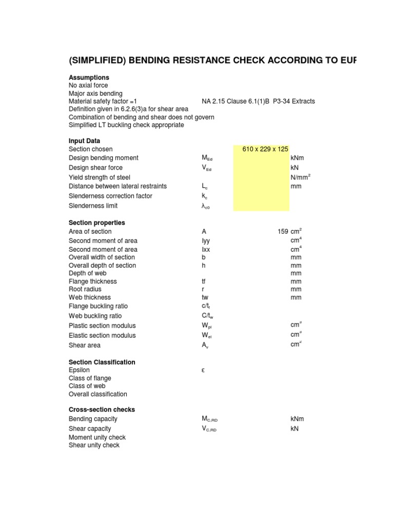 Eurocode Bending Resistance Check Guide | PDF | Buckling | Bending