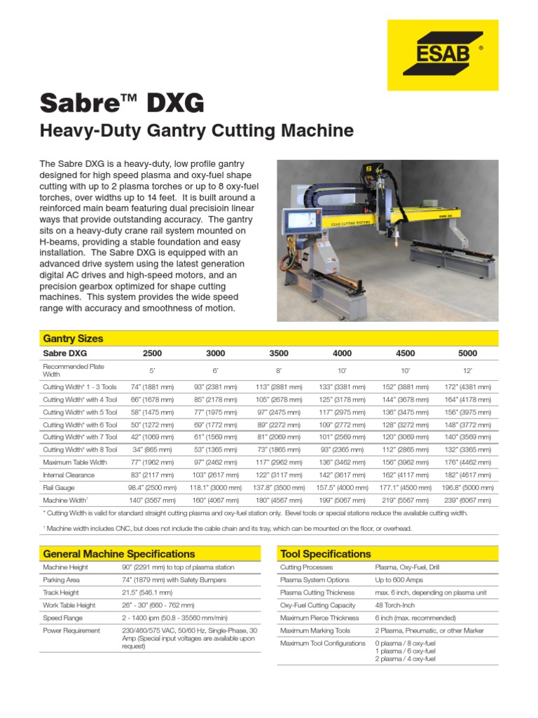 Plasma DXG Sabre | Download Free PDF | Numerical Control | Machining
