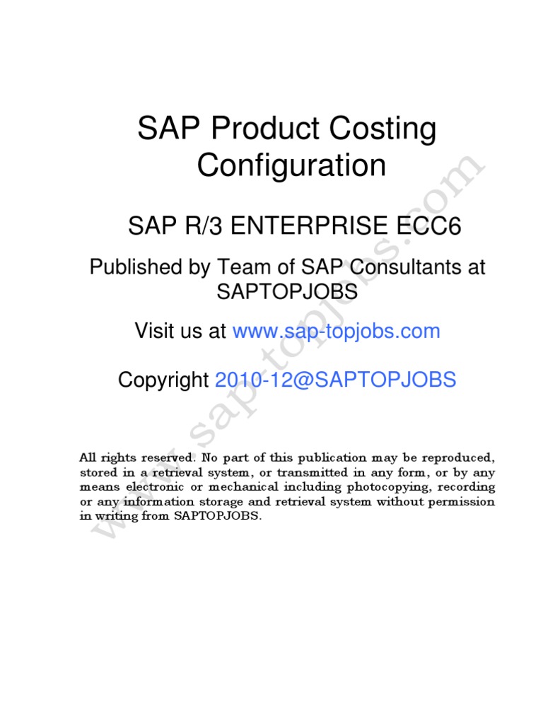 Product Costing in SAP ERP | PDF | Cost Of Goods Sold | Cost