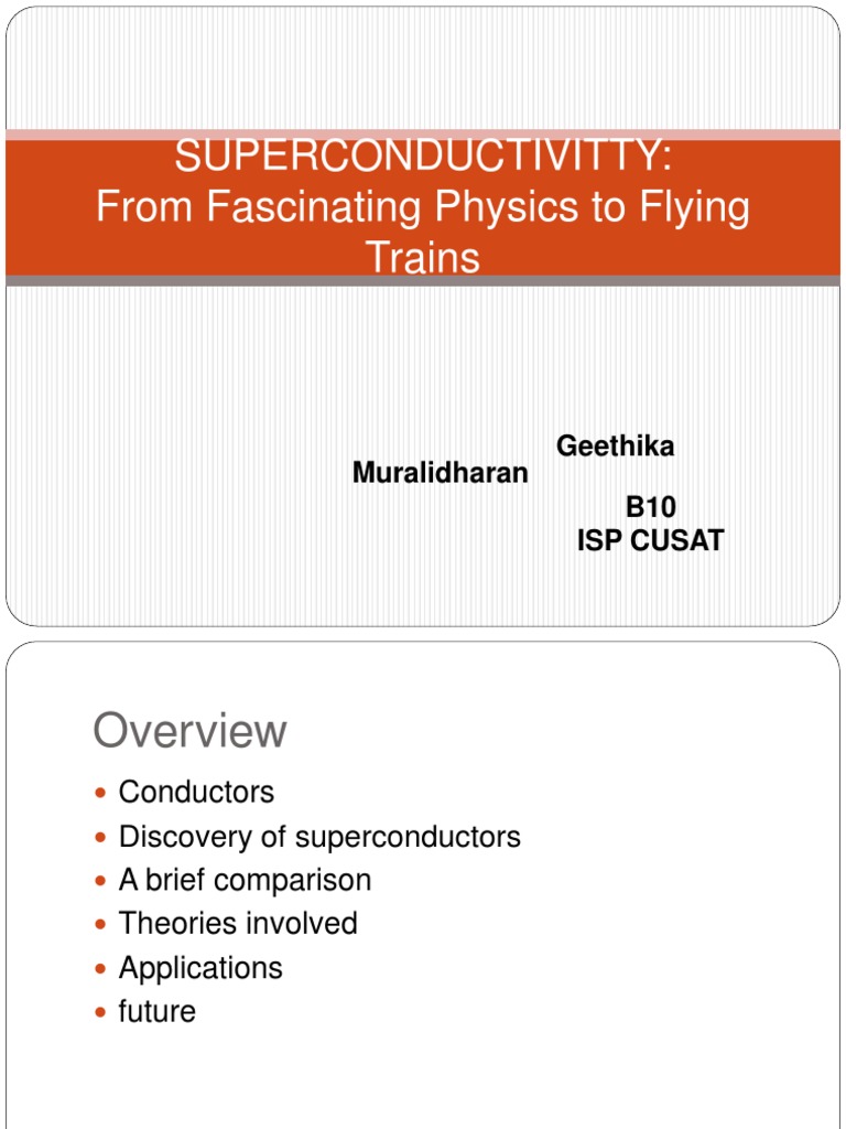 SUPERCONDUCTIVITY | Download Free PDF | Superconductivity | Electrical Resistivity And Conductivity