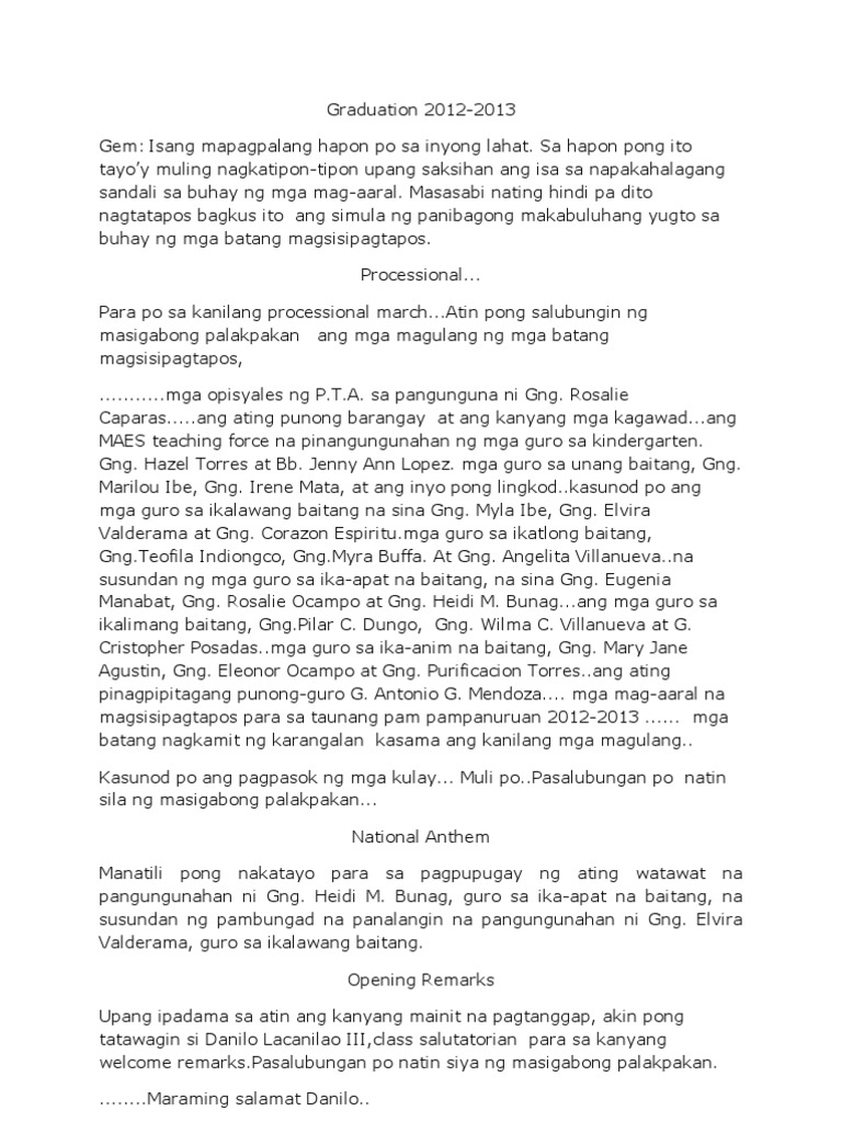 Graduation 2012(Script)