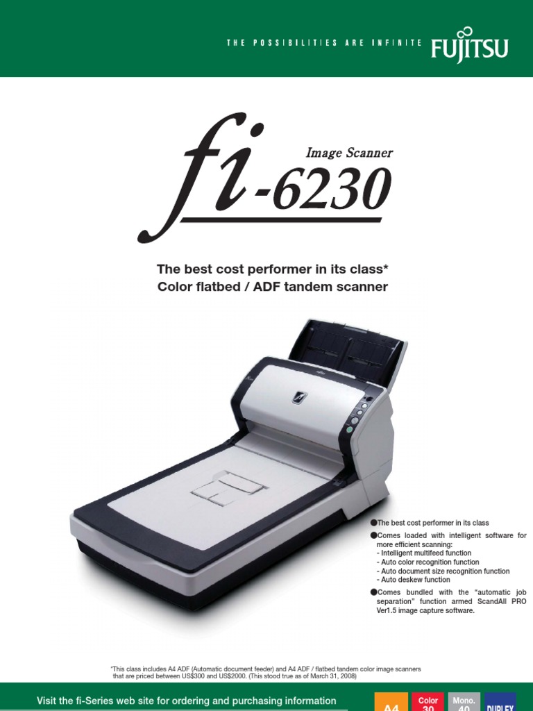 The Best Cost Performer in Its Class Color Flatbed / ADF Tandem Scanner ...