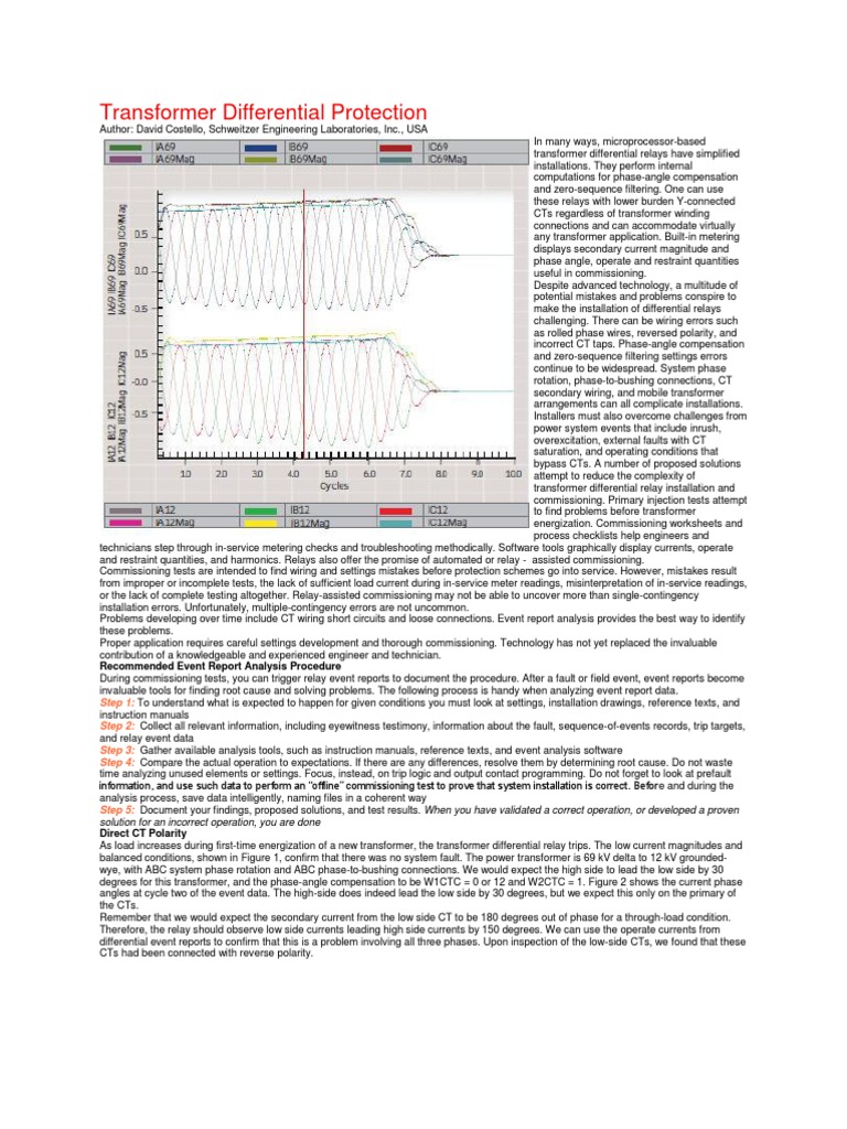 Transformer Differential Protection Guide | PDF | Ct Scan | Transformer