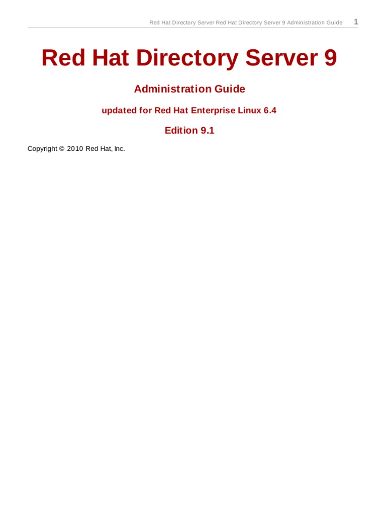Red Hat Directory Server 9.0 Administration Guide en US | PDF | Active Directory | Command Line ...
