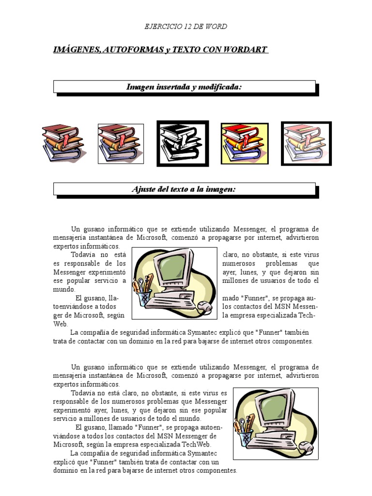 Imagenes, Autoformas y Word Art | PDF | Point and Click | Microsoft