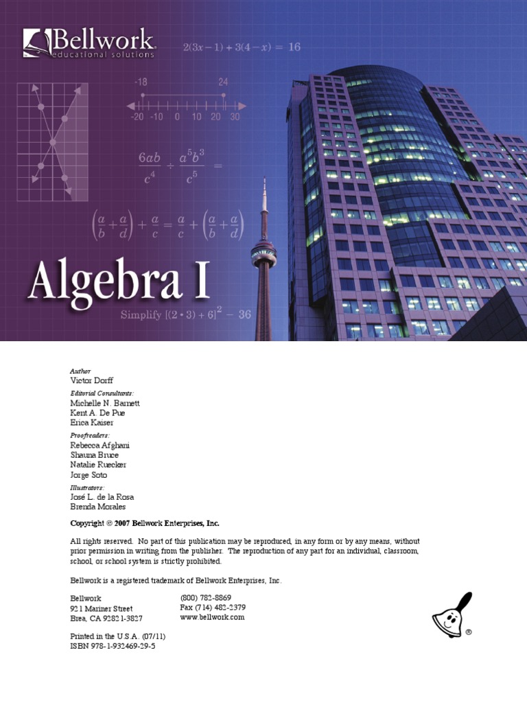 Bellwork Algebra I | PDF | Zero Of A Function | Polynomial