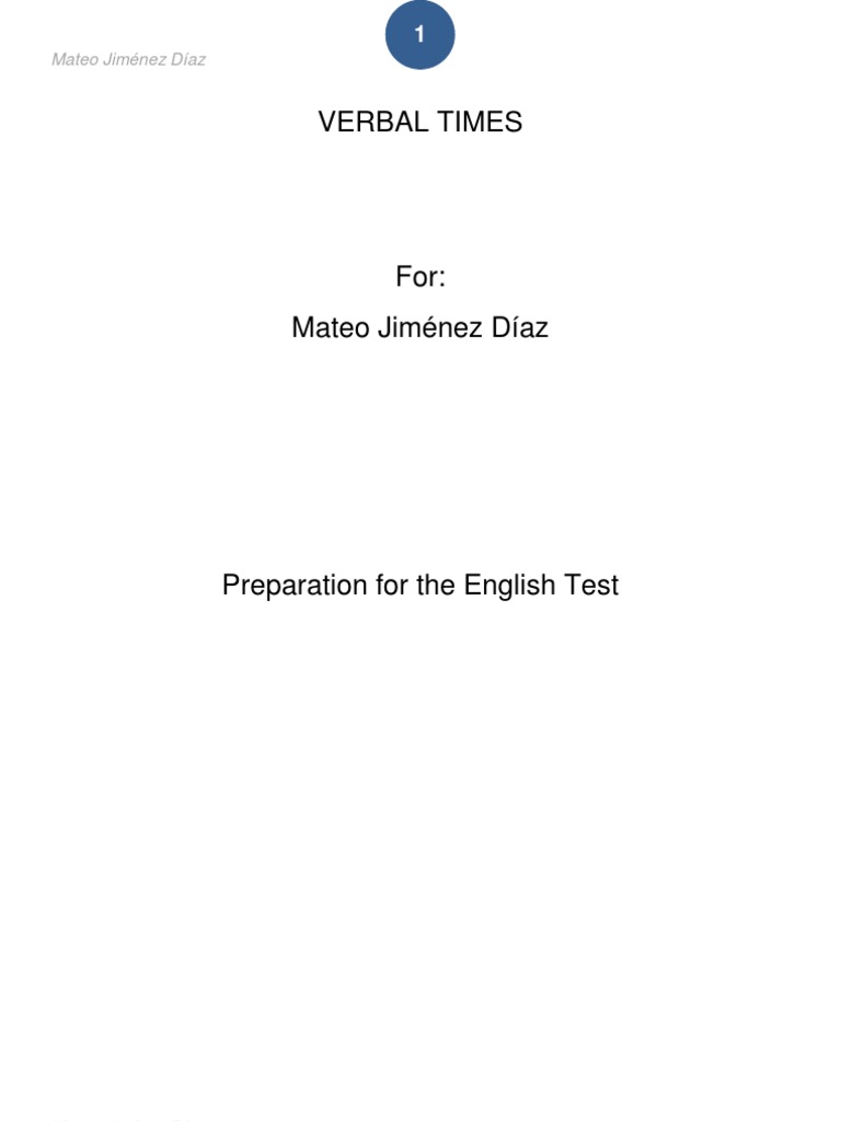 Verbal Times - Tiempos Verbales | PDF | Semiotics | Syntactic Relationships
