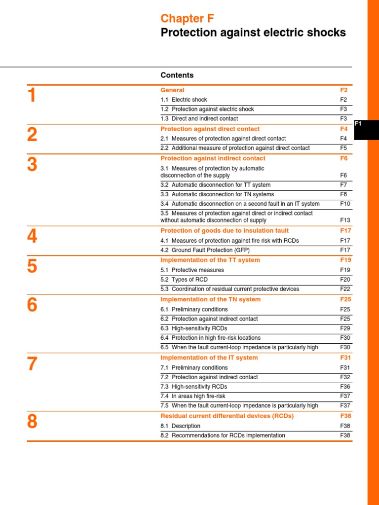 Protection Against Electric Shocks: Chapter F | PDF | Electric Shock ...