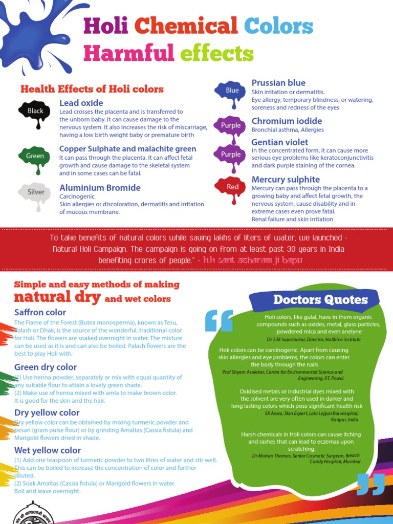 Natural Holi Colors and Health Risks | PDF | Chemical Substances ...