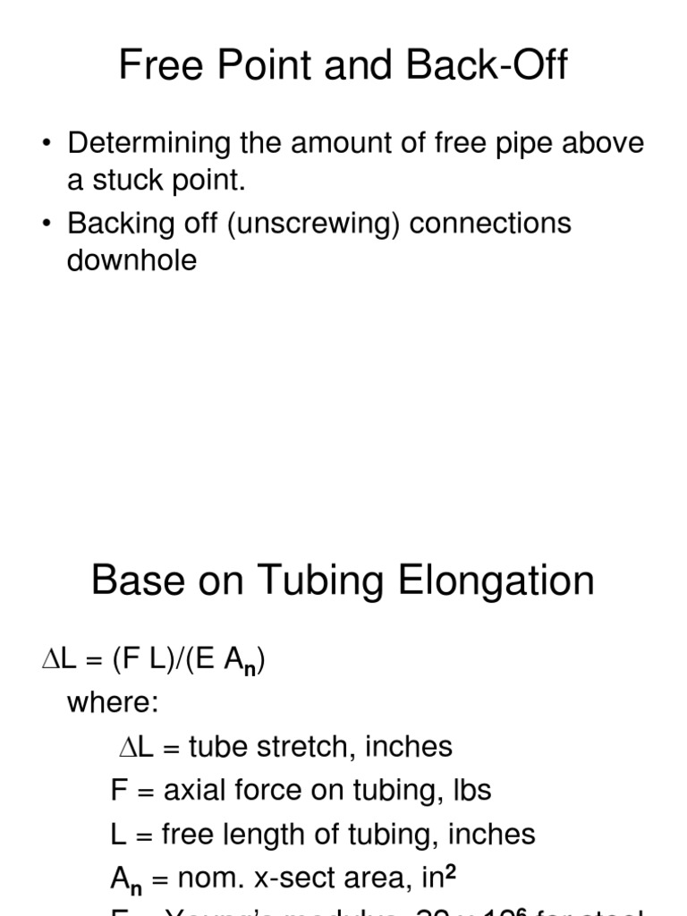 Free Point and Back-Off PDF | PDF | Tension (Physics) | Mechanical ...