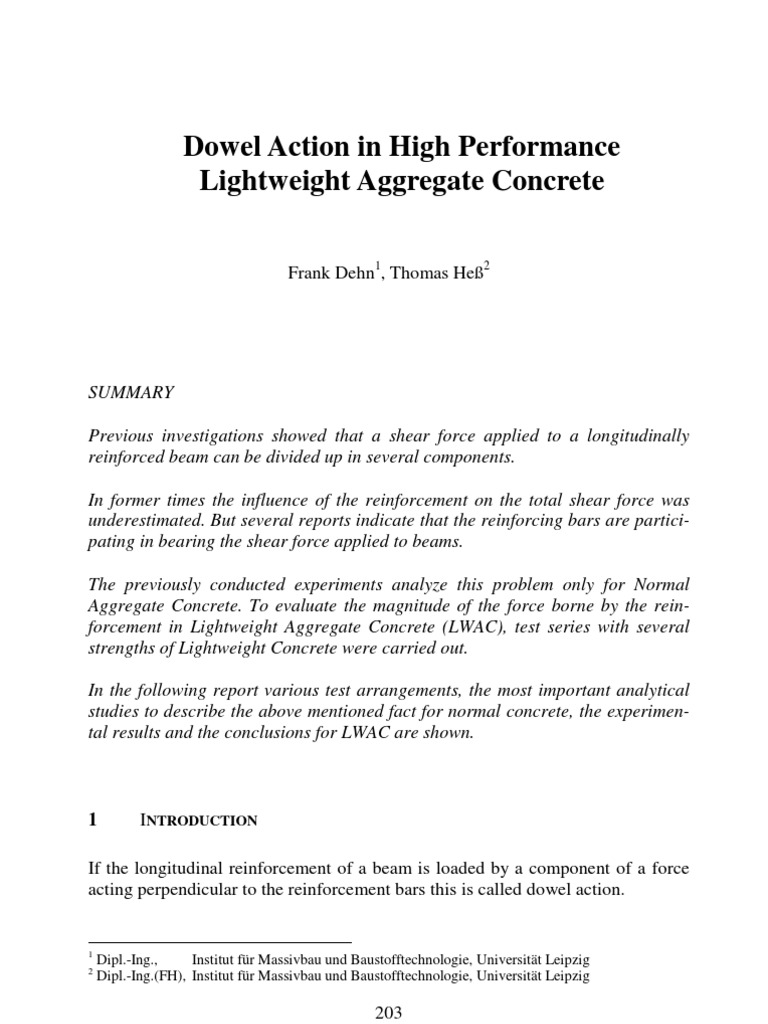 Dowel Action | PDF | Beam (Structure) | Concrete
