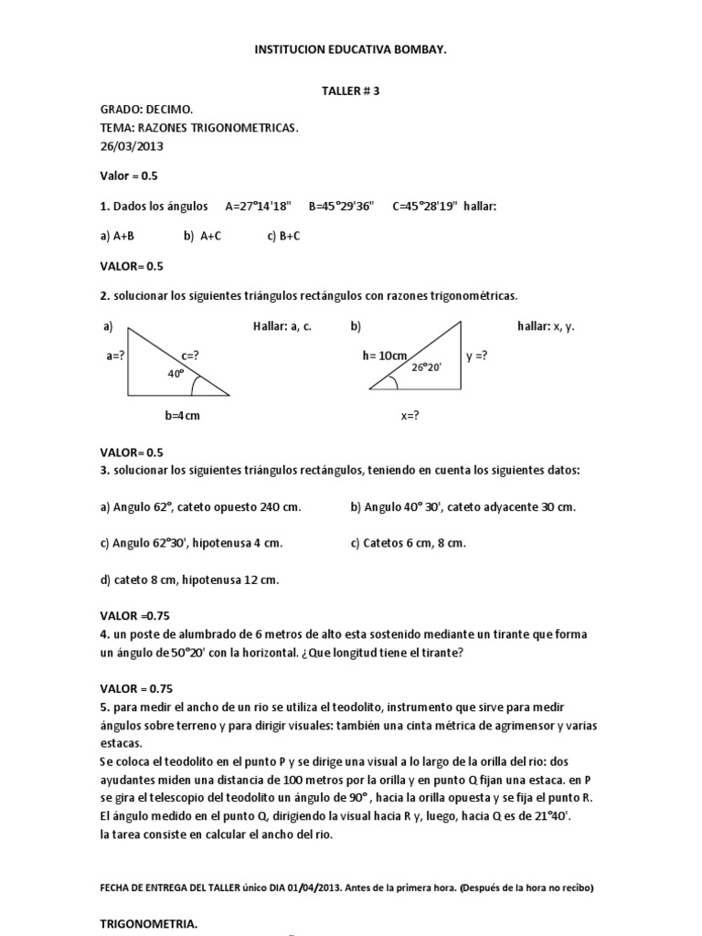 Taller 3 Trigo | PDF