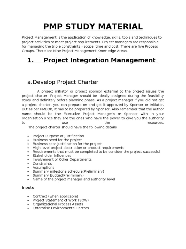 PMP Study Material | PDF | Project Management | Risk Management