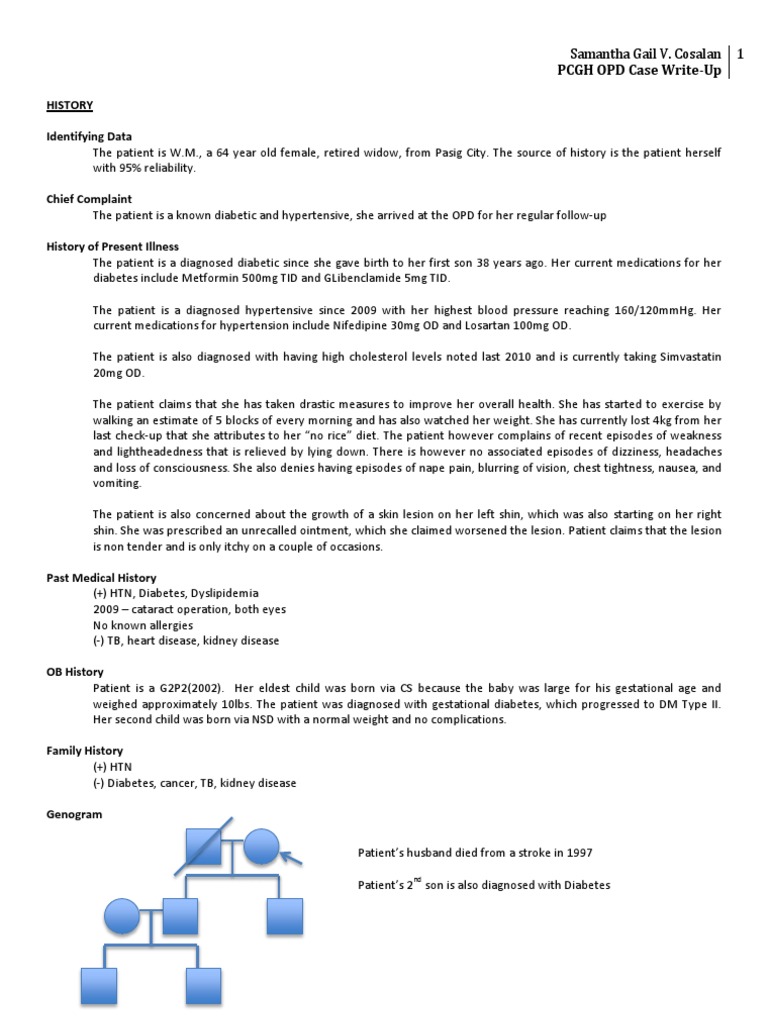 PCGH Opd Case Write Up | PDF | Hypertension | Diseases And Disorders
