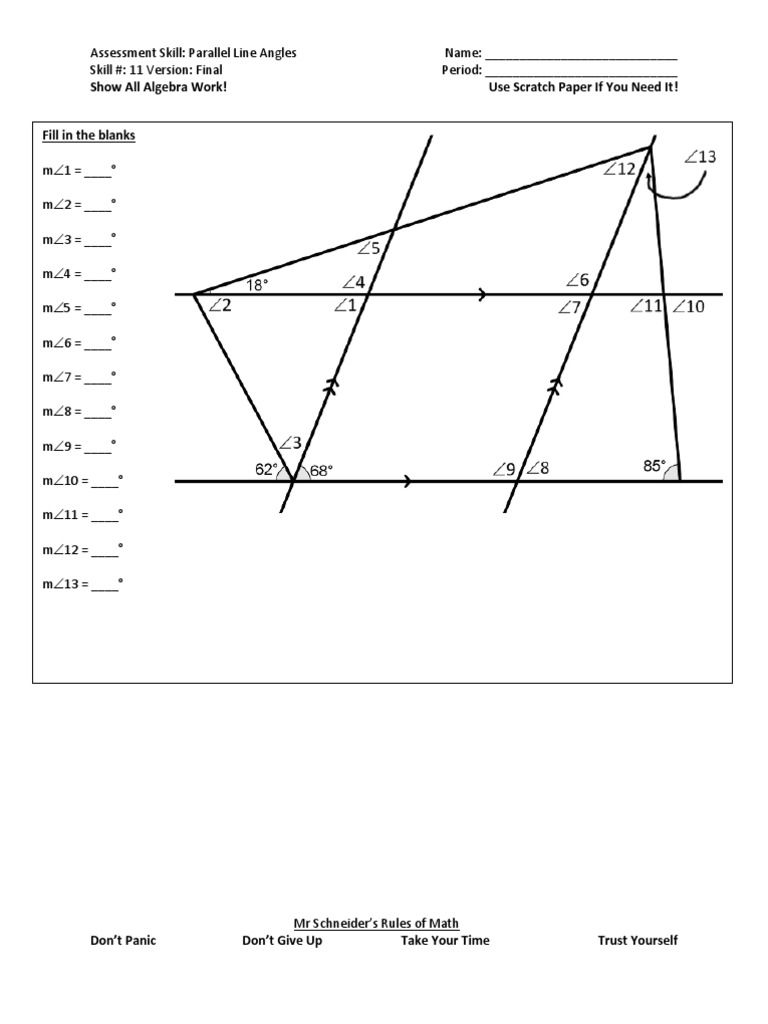 Parallel Line Angles Final | PDF