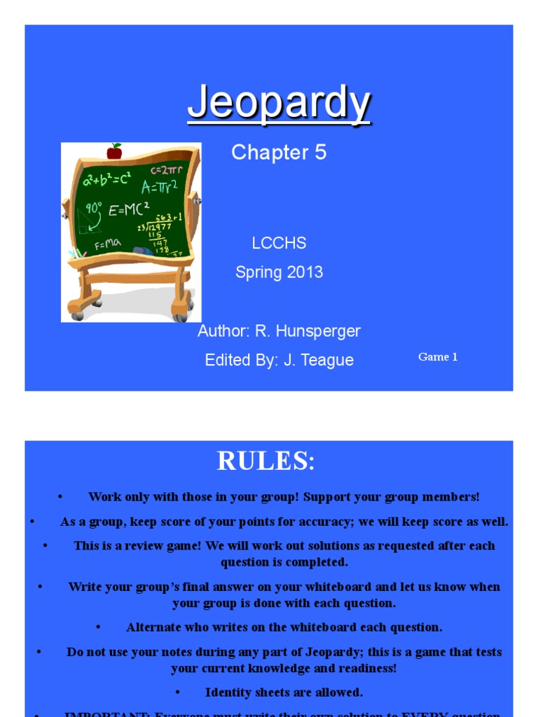Math Analysis Chapter 5 Jeopardy | PDF | Trigonometric Functions | Sine