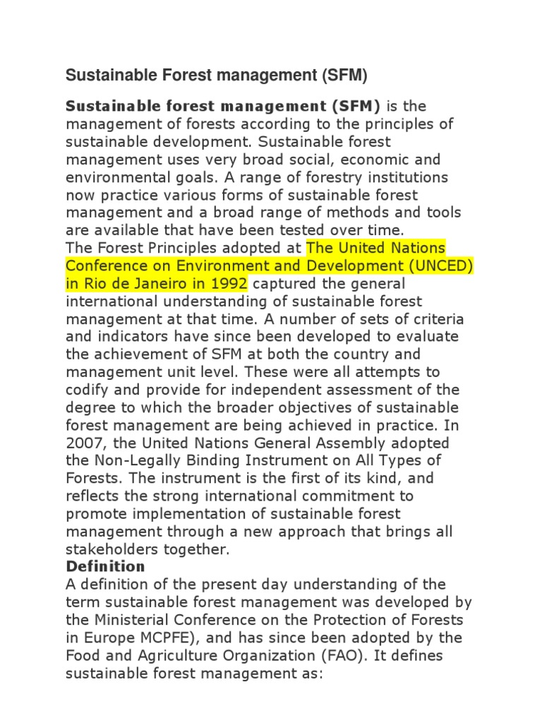 Sustainable Forest Management | PDF | Forestry | Sustainability