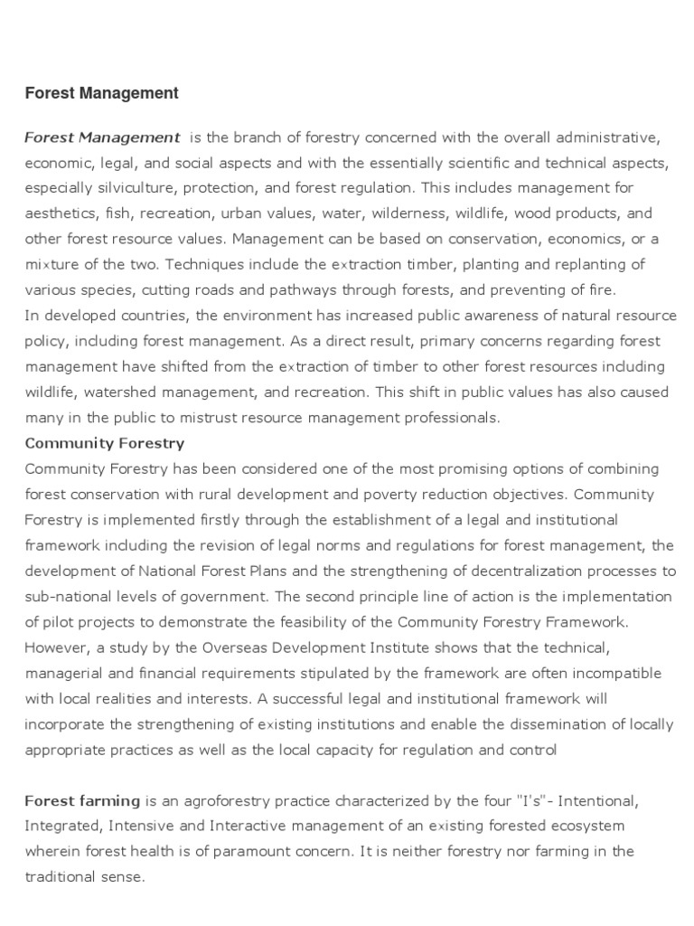 Forest Management | PDF | Forestry | Forests