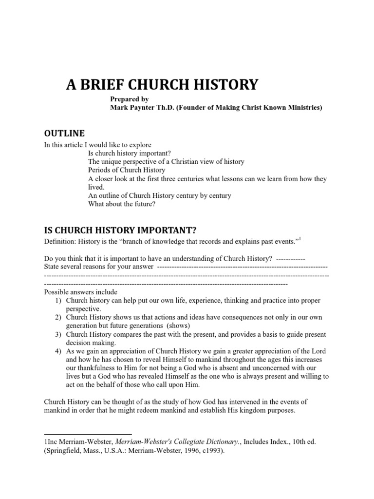 The Brief Church History | PDF | Martin Luther | Catholic Church