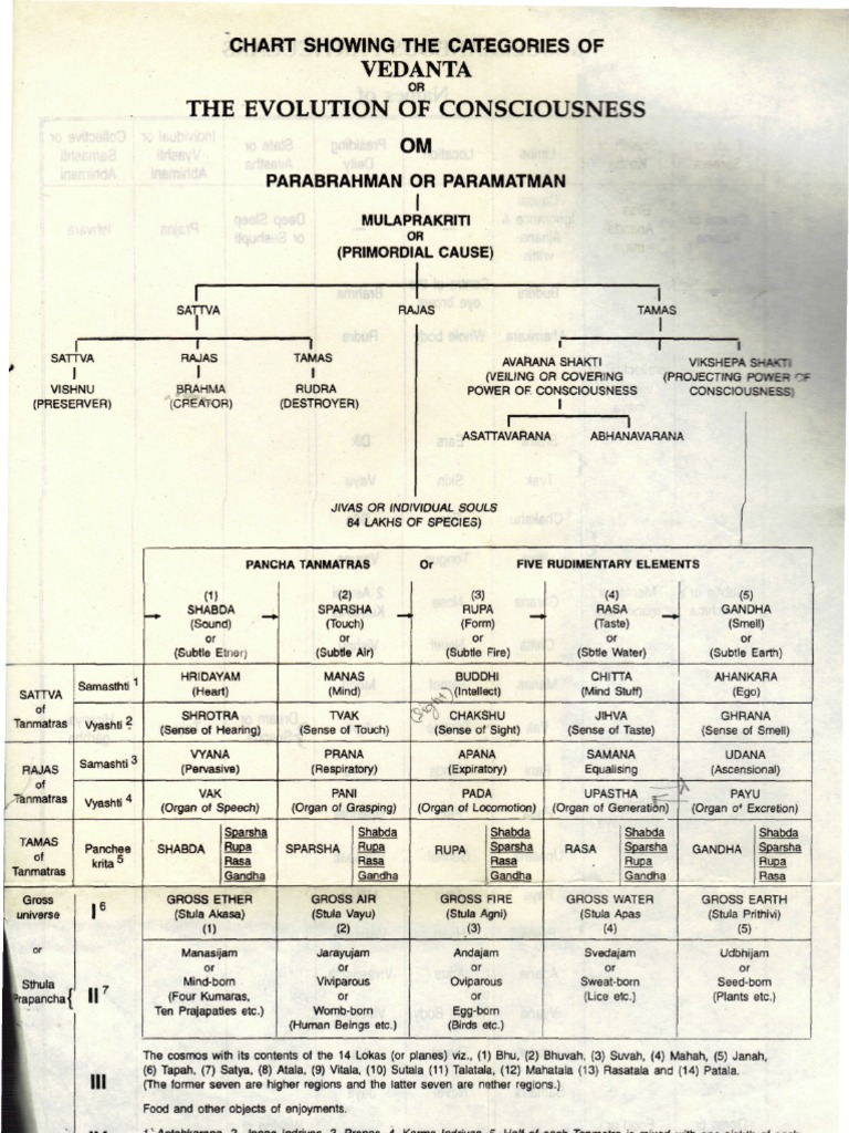 Vedanta Philosophy and Consciousness Chart | PDF | Hindu Philosophical ...