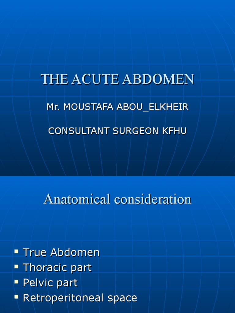 ER The Acute Abdomen | PDF | Abdomen | Ischemia
