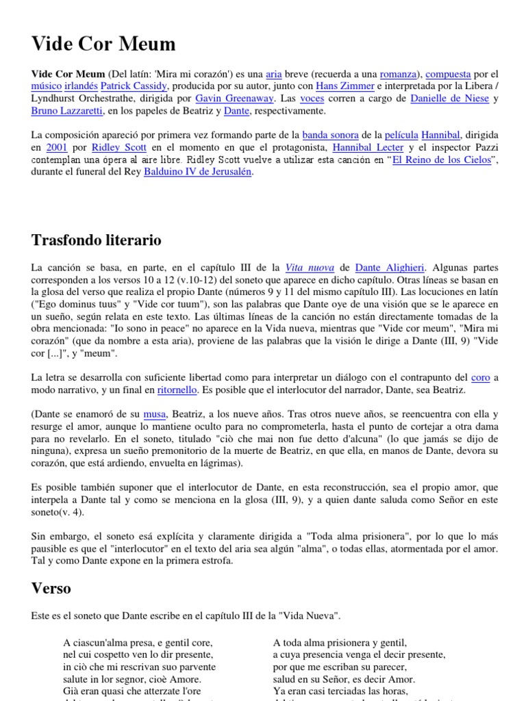 Vide Cor Meum | PDF | Adaptaciones de obras | Escritores italianos ...