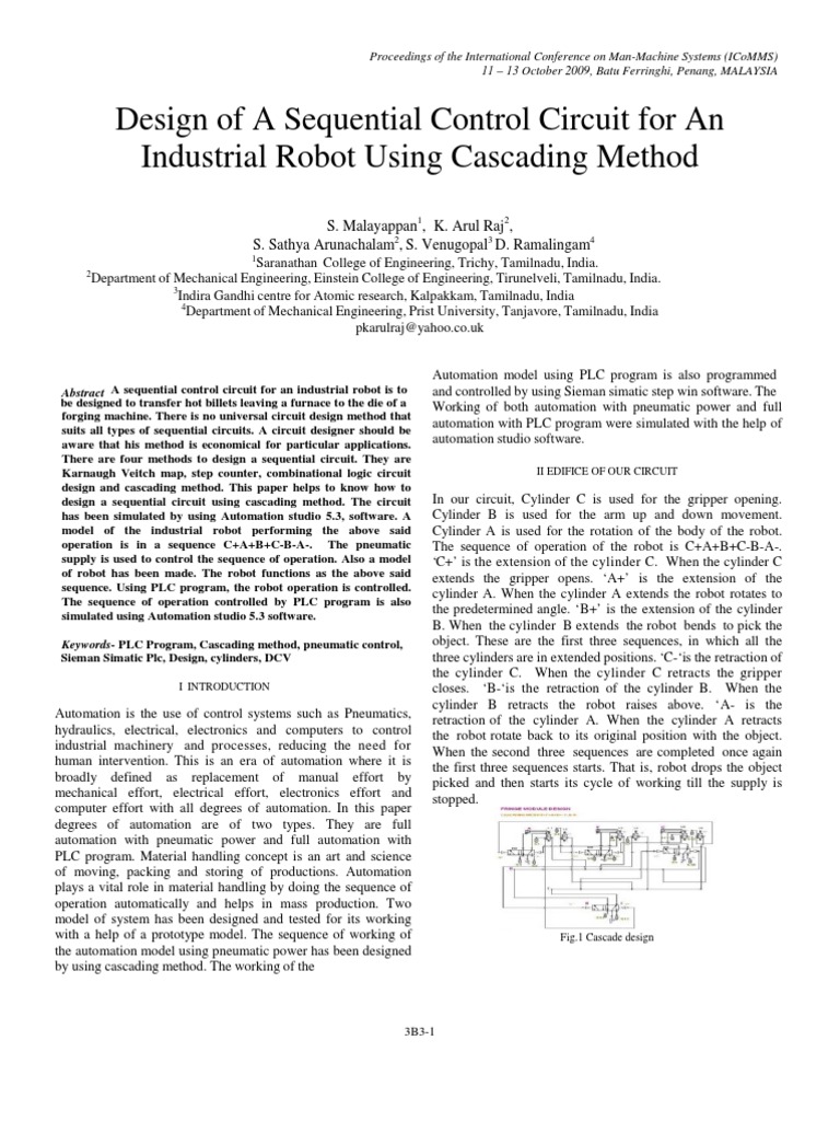 Design and Simulation of a Sequential Control Circuit for an Industrial Robot Using the ...
