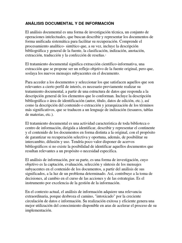 ANÁLISIS DOCUMENTAL Y DE INFORMACIÓN | Historiografía | Documento