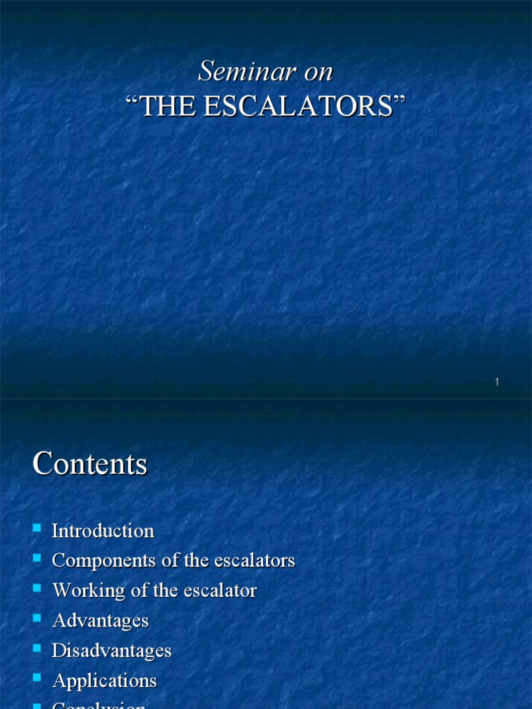 Understanding the Components, Operation, and Applications of Escalators | PDF | Escalator ...