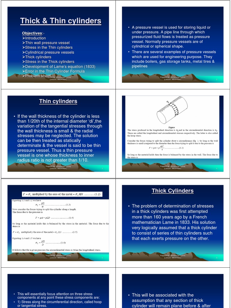 Thick Thin Cylinders | Stress (Mechanics) | Mechanics