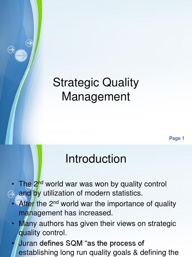 Strategic Quality Management Overview | PDF | Strategic Management ...