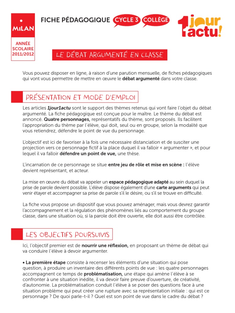 Comment Organiser Un Debat en Classe | Pédagogie | Définition