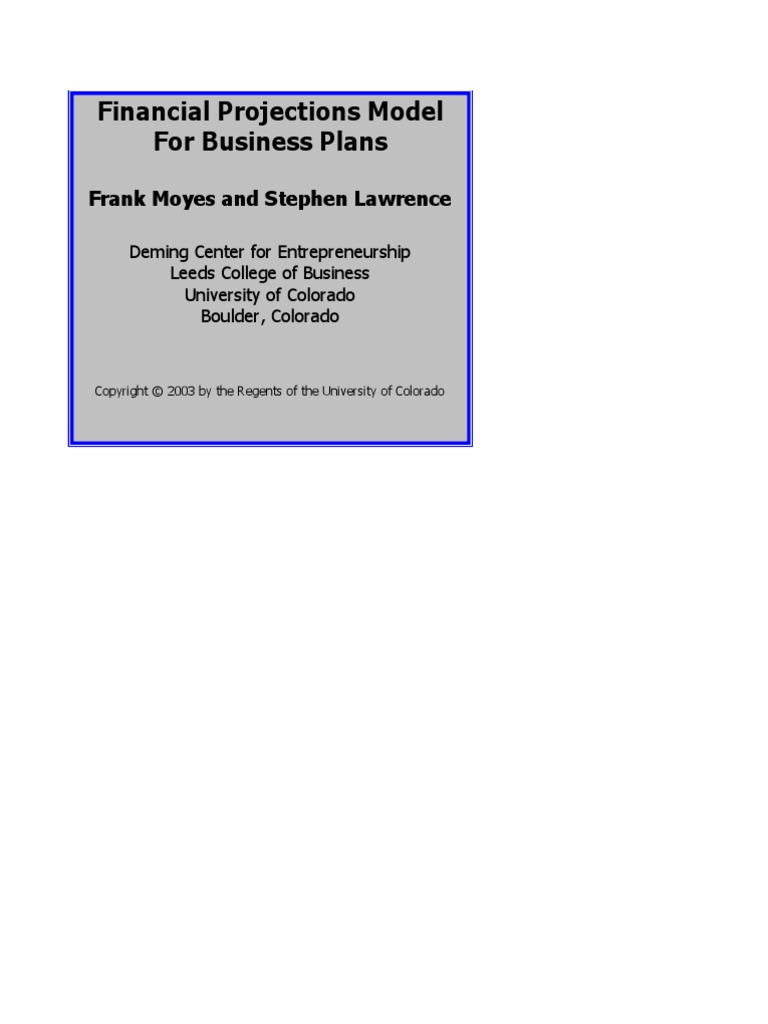 Financial Projections Model v6.8.3 | PDF | Business