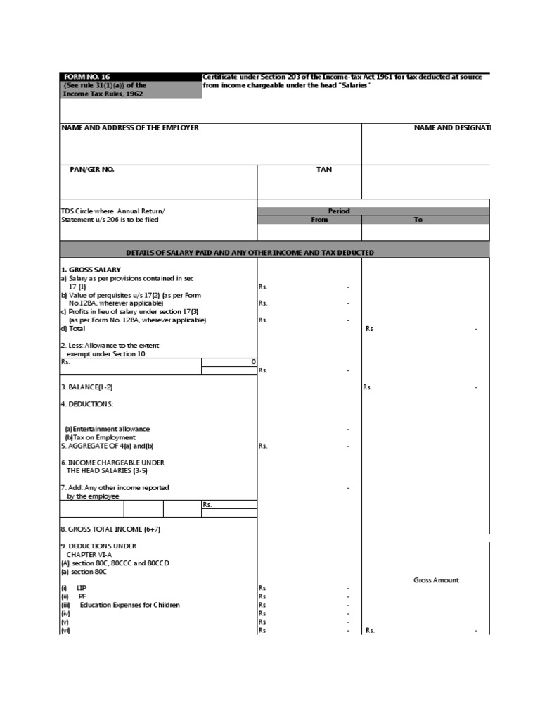 Form 16 | PDF | Public Finance | Taxation