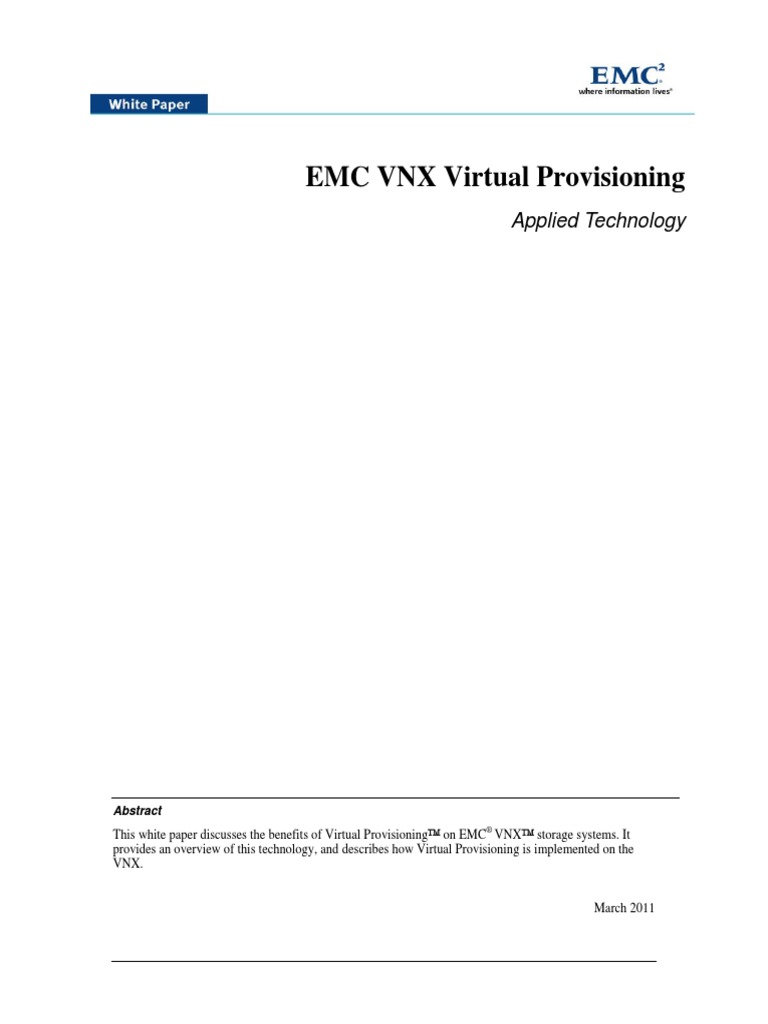 White Paper - EMC VNX Virtual Provisioning | PDF | File System ...
