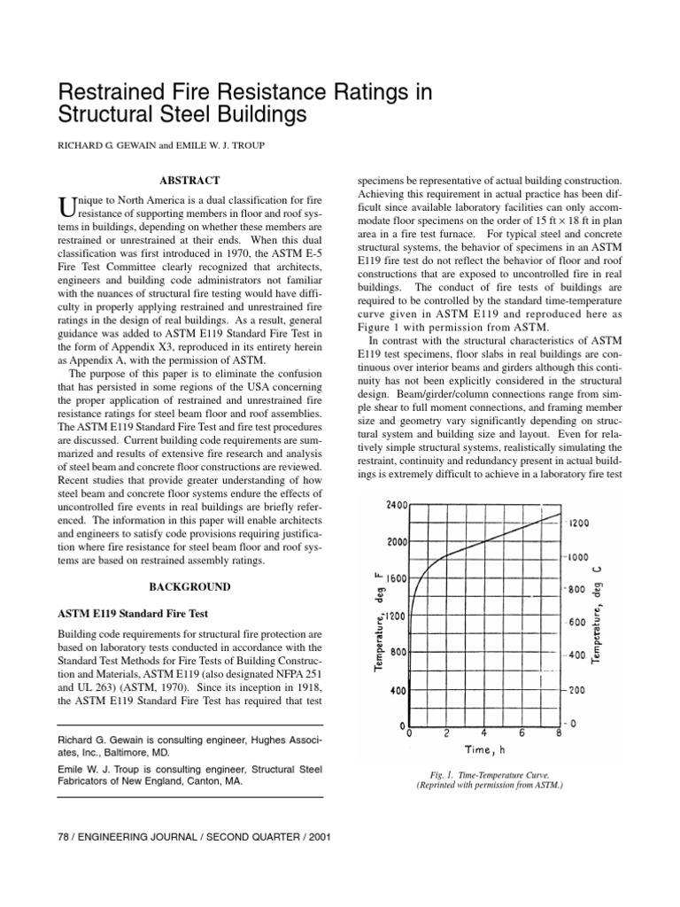 Restrained Fire Resistance Ratings in Structural Steel Build | PDF ...